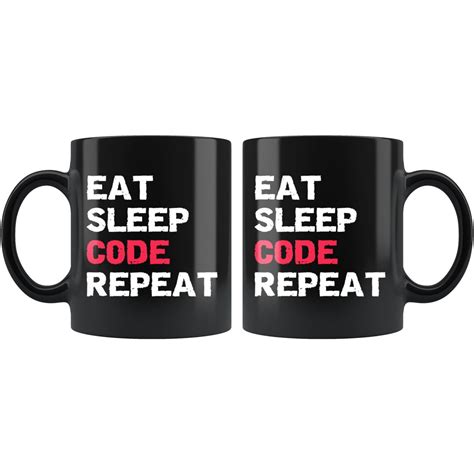 eat sleep code repeat mug eat sleep code coffee mug etsy