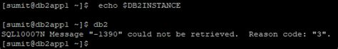 Sql10007n Message 1390 Could Not Be Retrieved Reason Code 3
