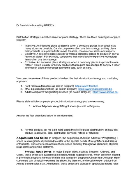 Distribution Strategy Assignment Fall 2023 Aykhan Mustafayev Pdf Retail Marketing