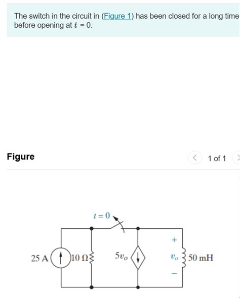Solved The switch in ﻿the circuit in (Figure 1) ﻿has been | Chegg.com