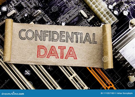 Writing Text Showing Confidential Data Business Concept For Secret Protection Written On Sticky