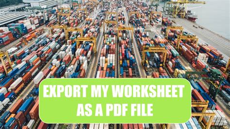 Export My Worksheet As A PDF File Excel Tips MrExcel Publishing