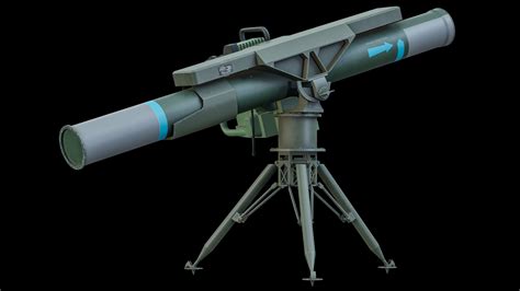 3d model spike atgm command launcher unit clu with spike lr missile