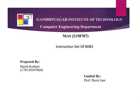 instructuion set of 8085 pptx programming languages computing