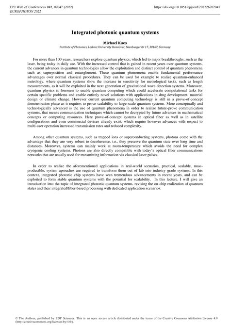 Pdf Integrated Photonic Quantum Systems