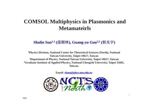 Pdf Comsol Multiphysics In Plasmonics And Metamateirls · Comsol Multiphysics Is A Powerful And