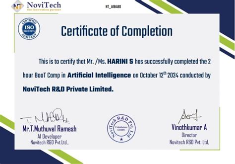 Harini S On Linkedin Artificialintelligence Ai Novitech Bootcamp