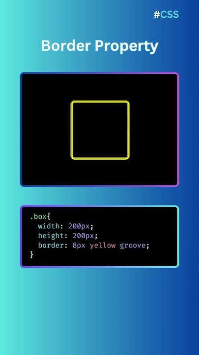 Border Property Css Html Css Learnhtml5andcss3 Htmlcssjavascript Coding Webdesign Code