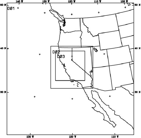 Domain Setup Of Three One Way Nested Grids Download Scientific Diagram