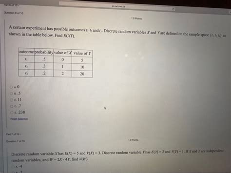 Solved Part 6 Of 10 Ca Question 6 Of 10 10 Points A