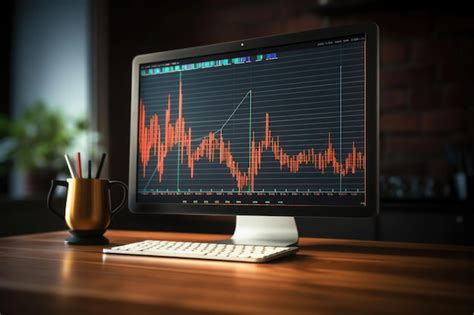 Premium AI Image A Computer Monitor With A Graph On The Screen Monitor Screen Shows Growth