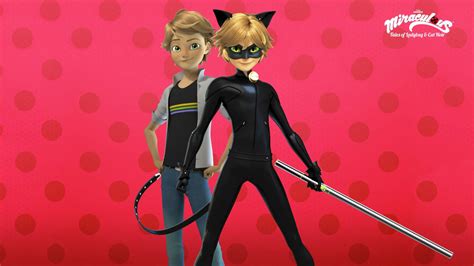 Download Adrien Agreste And Cat Noir Wallpaper