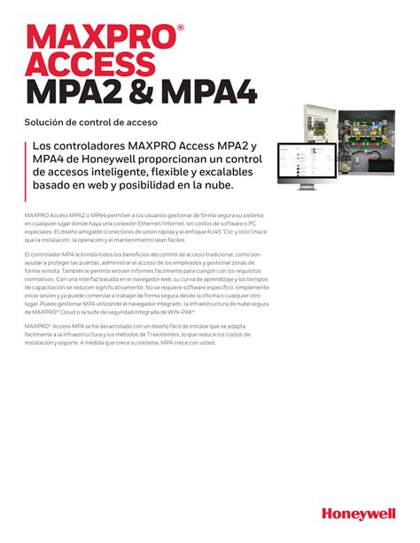honeywell mpa2 access control panel owner s manual