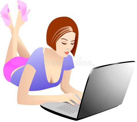 Girl At Notebook Stock Vector Illustration Of Work Vector 4284257