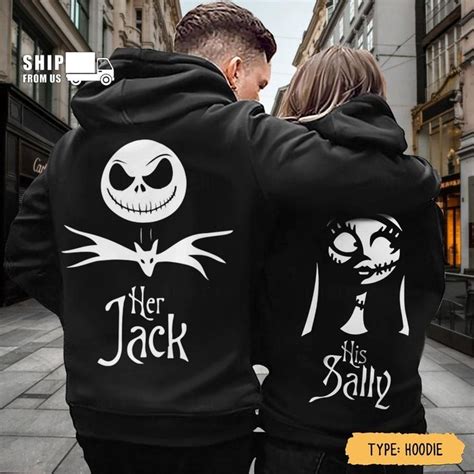 Valentine Couple Hoodie His Sally And Her Jack Couple Hoodies Sold By