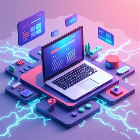 Free Connected Web Interface Photo Digital Isometric Interface