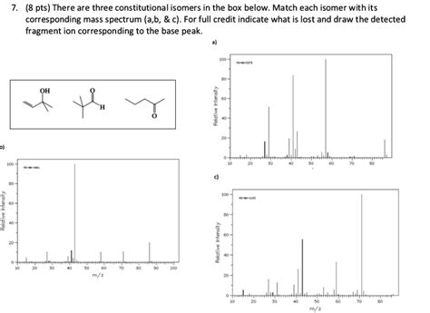 7 8 Pts There Are Three Constitutional Isomers In The Box Below Match Each Isomer With Its