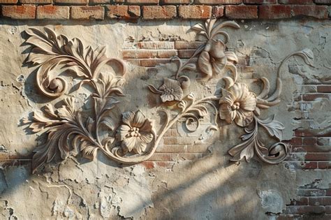 Premium Photo Etched Into The Weathered Surface Of The Brick Wal Generative Ai