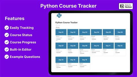 Python In 15 Days Quick Learn With Notion Template Notion Circles