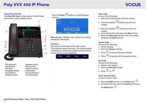 Polycom Vvx 450 Quick Reference Manual Pdf Download Manualslib