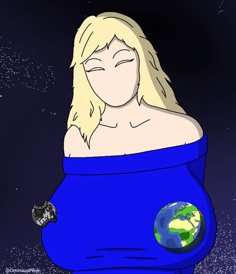Giantess Alien Taking A Picture With The Earth By Ominousprive On