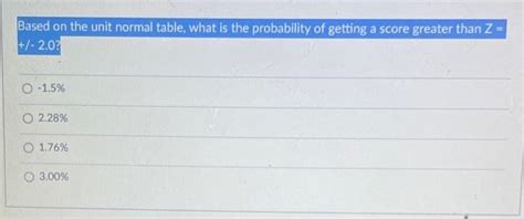 solved based on the unit normal table what is the