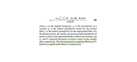 How To Use This Mode Coupling Coefficient κ In Comsol For Fiber Mode