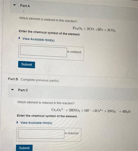 Solved Which Element Is Oxidized In This Reaction