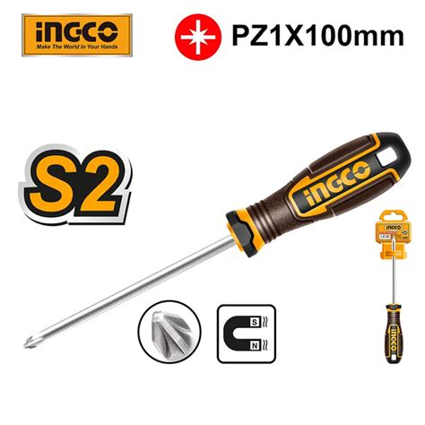 Pozidriv Philips Screwdriver Round Shank Pz1 X 100mm Hsdpz1100 Ingco Philippines