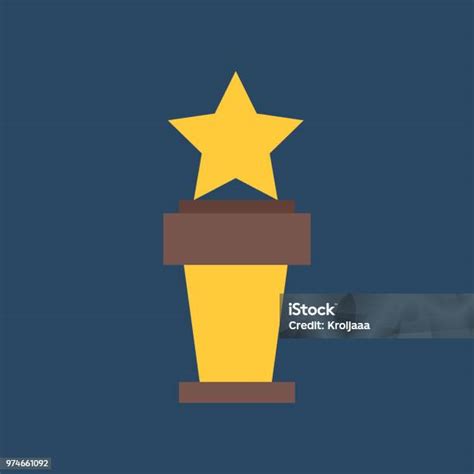트로피 컵 플랫 아이콘입니다 골드 수상작 컵입니다 최고의 보상입니다 개념에 대한 스톡 벡터 아트 및 기타 이미지 개념 경기 스포츠 경쟁 Istock