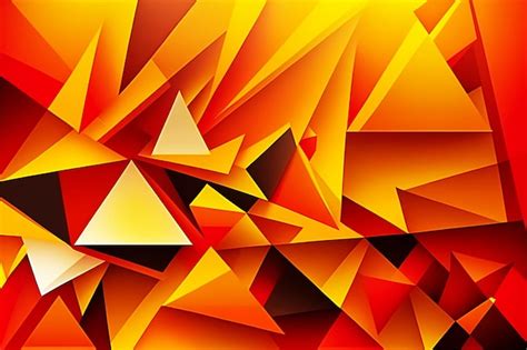 Premium Photo Yellow Orange Red Geometric Triangle Abstract