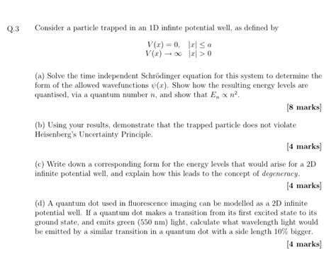solved q 3 consider a particle trapped in an 1d infinte