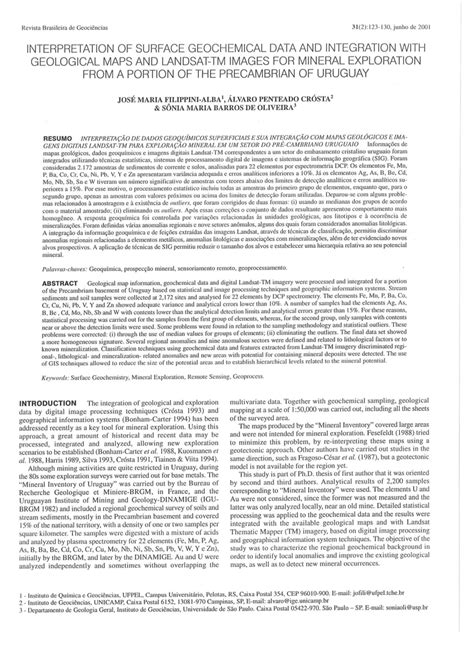 Pdf Interpretation Of Surface Geochemical Data And Integration With
