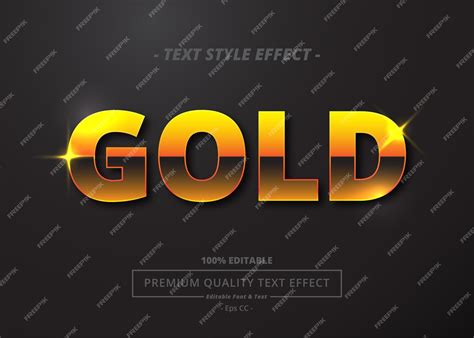 Premium Vector | Gold vector text style effect