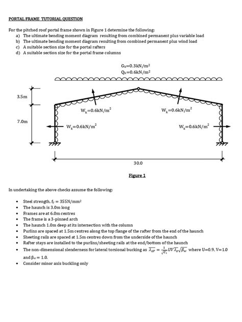 Portal Frame Example 3 Pinned Arch Pdf Buckling Building