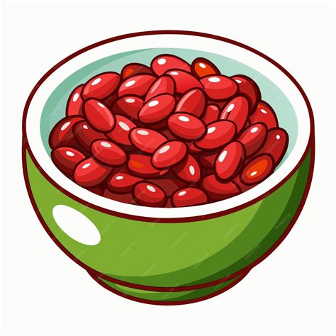 Red Beans Vector Illustration Isolated On A White Background Premium