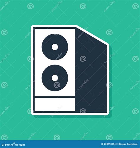 Blue Case Of Computer Icon Isolated On Green Background Computer Server Workstation Stock