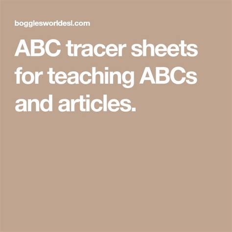 Abc Tracer Sheets For Teaching Abcs And Articles