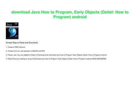 Ppt Download Java How To Program Early Objects Deitel How To