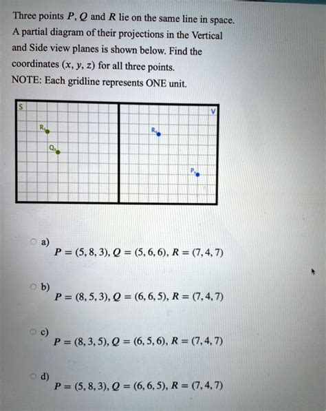 solved three points p q and r lie on the same line in space a partial