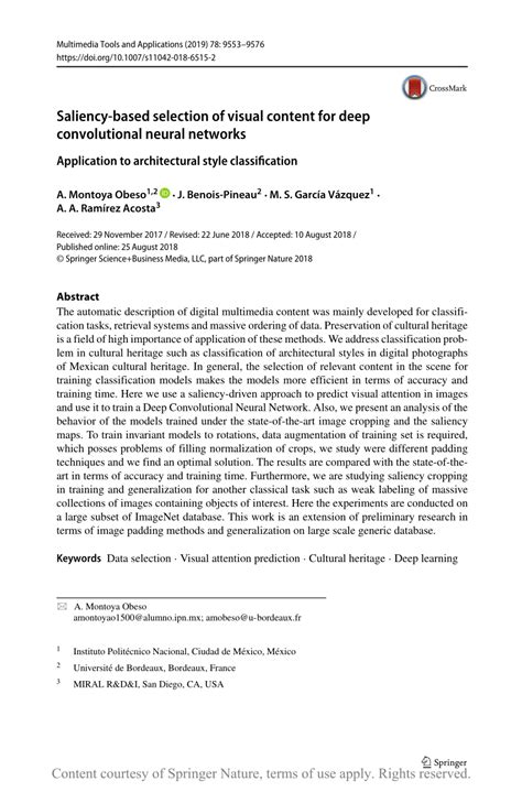 Saliency Based Selection Of Visual Content For Deep Convolutional Neural Networks Request PDF