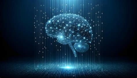 Matriz Cerebral Digital Red Neuronal Resplandeciente En Medio De