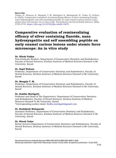Pdf Comparative Evaluation Of Remineralizing Efficacy Of Silver Containing Fluoride Nano