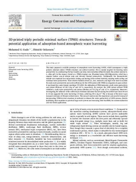 Pdf 3d Printed Triply Periodic Minimal Surface Tpms Structures Towards Potential