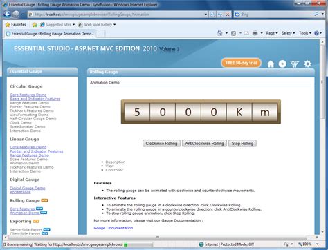 Syncfusion Essential Gauge For Aspnet Mvc