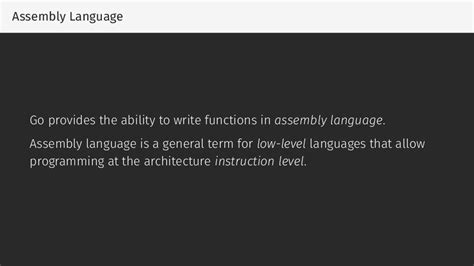 Better X86 Assembly Generation With Go Gophercon 2019 Speaker Deck