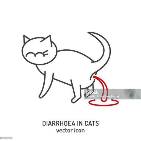 고양이의 설사 선형 아이콘 픽토그램 기호입니다 흔한 질병 0명에 대한 스톡 벡터 아트 및 기타 이미지 0명 가정 생활 가축 Istock
