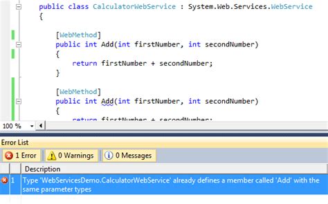 Aspnet Web Services How To Overload A Web Method Codeproject