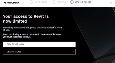 Your Access To Revit Is Now Limited When Working On Revit