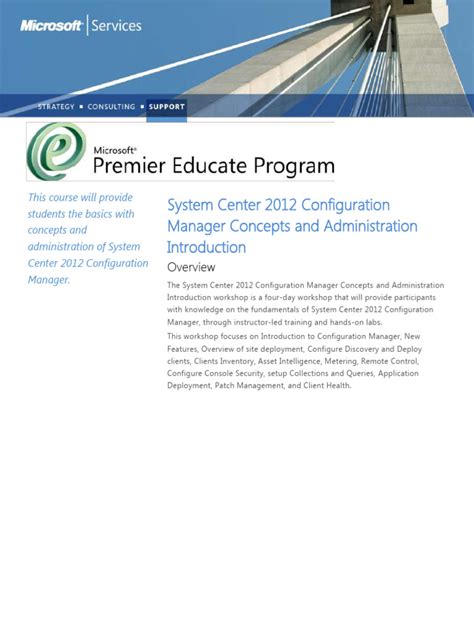 System Center Configuration Manager 2012 Concepts And Administration Introduction Workshop 4